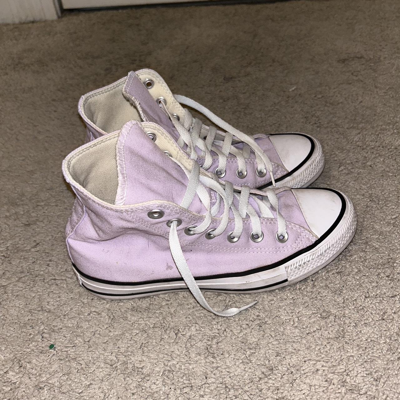 Purple converse Small hole Noticeable scuffs - Depop
