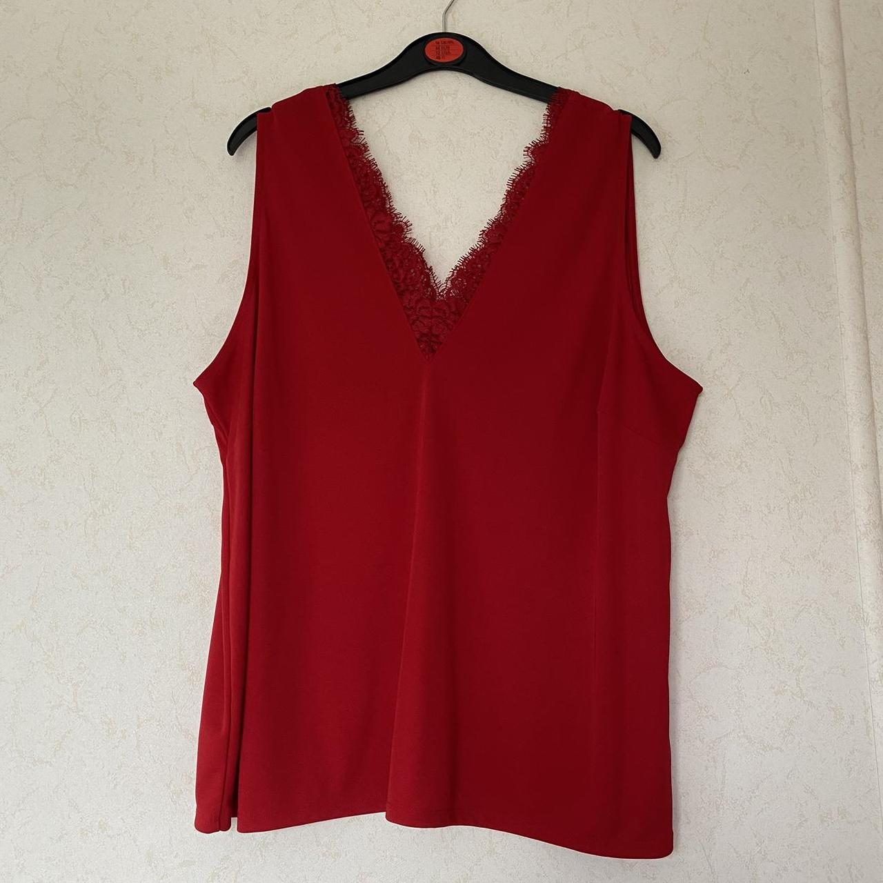 Gallery - from dunnes, red cami lace top, perfect... - Depop