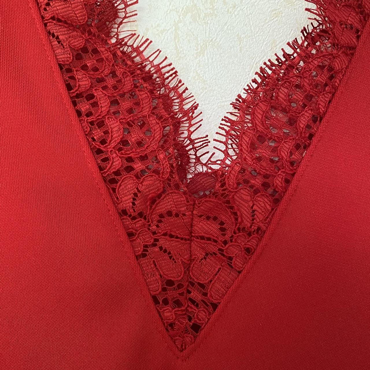 Gallery - from dunnes, red cami lace top, perfect... - Depop