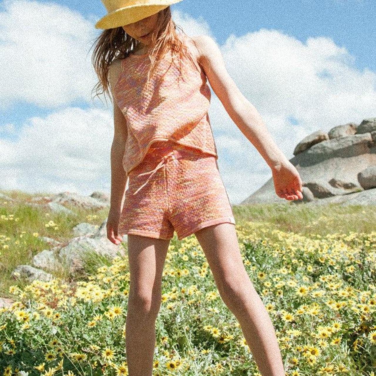 GHANDA girls knit shorts, in great condition. size... - Depop