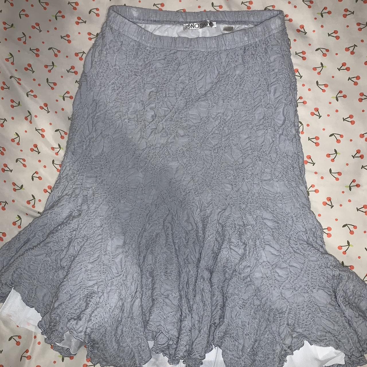 SNO SKIN gray ruffled skirt - Depop