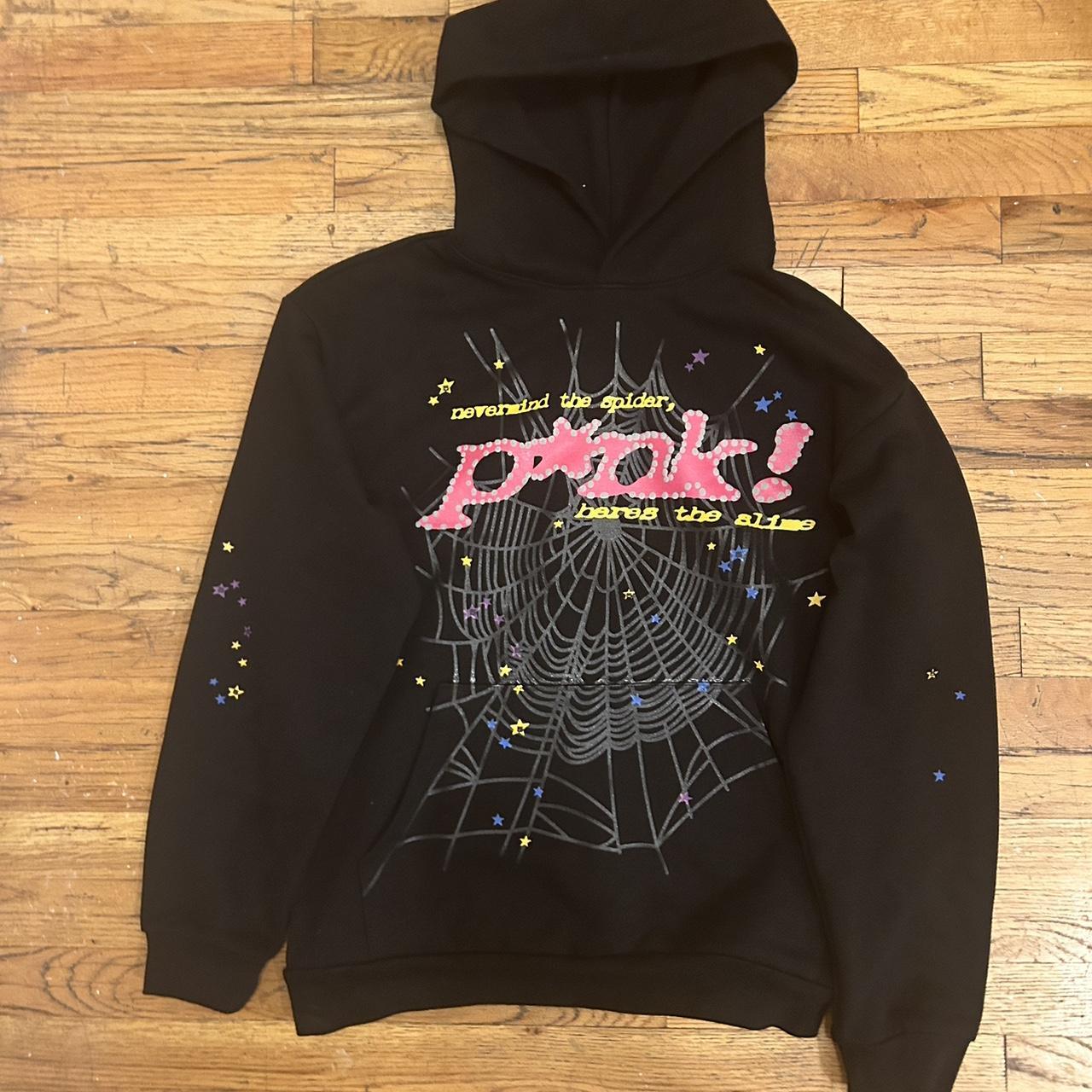 Medium size black sp5der hoodie Young thug black... - Depop