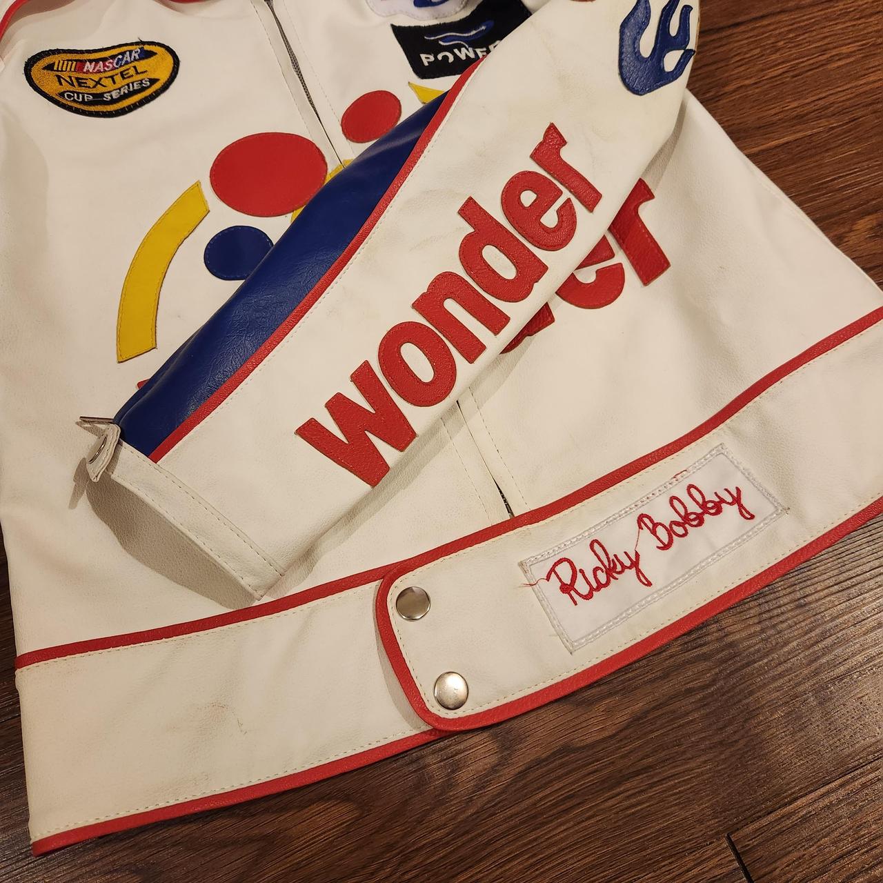 Ricky Bobby Nascar Jacket Faux Leather Some stains,... | Depop