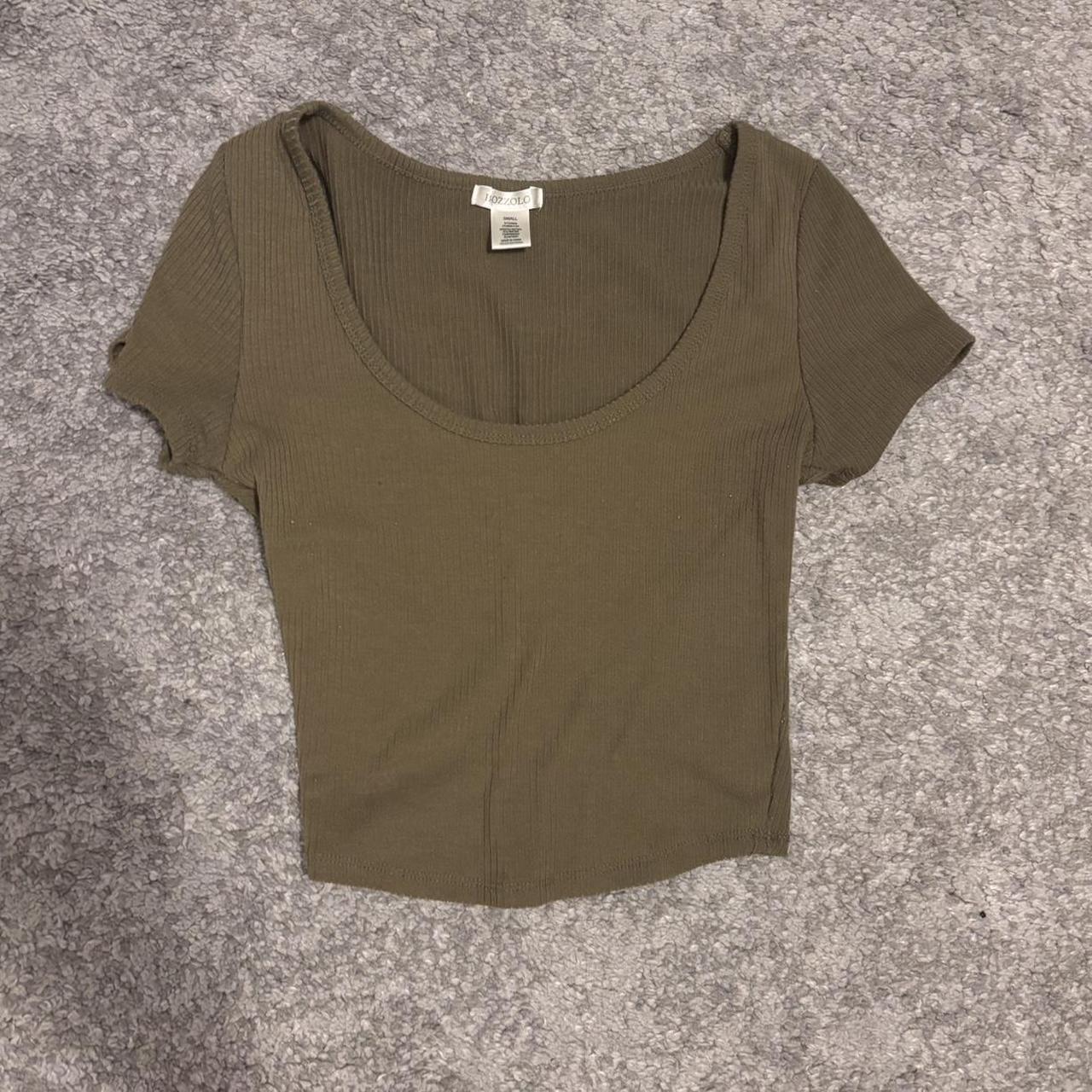 Khaki green crop top #croptop. bozzolo brand- super... | Depop