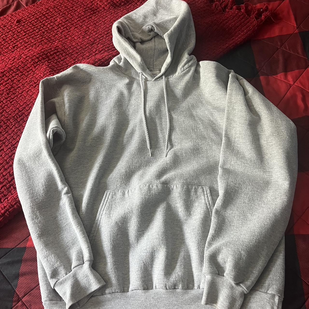 Grey blank hoodie - Depop