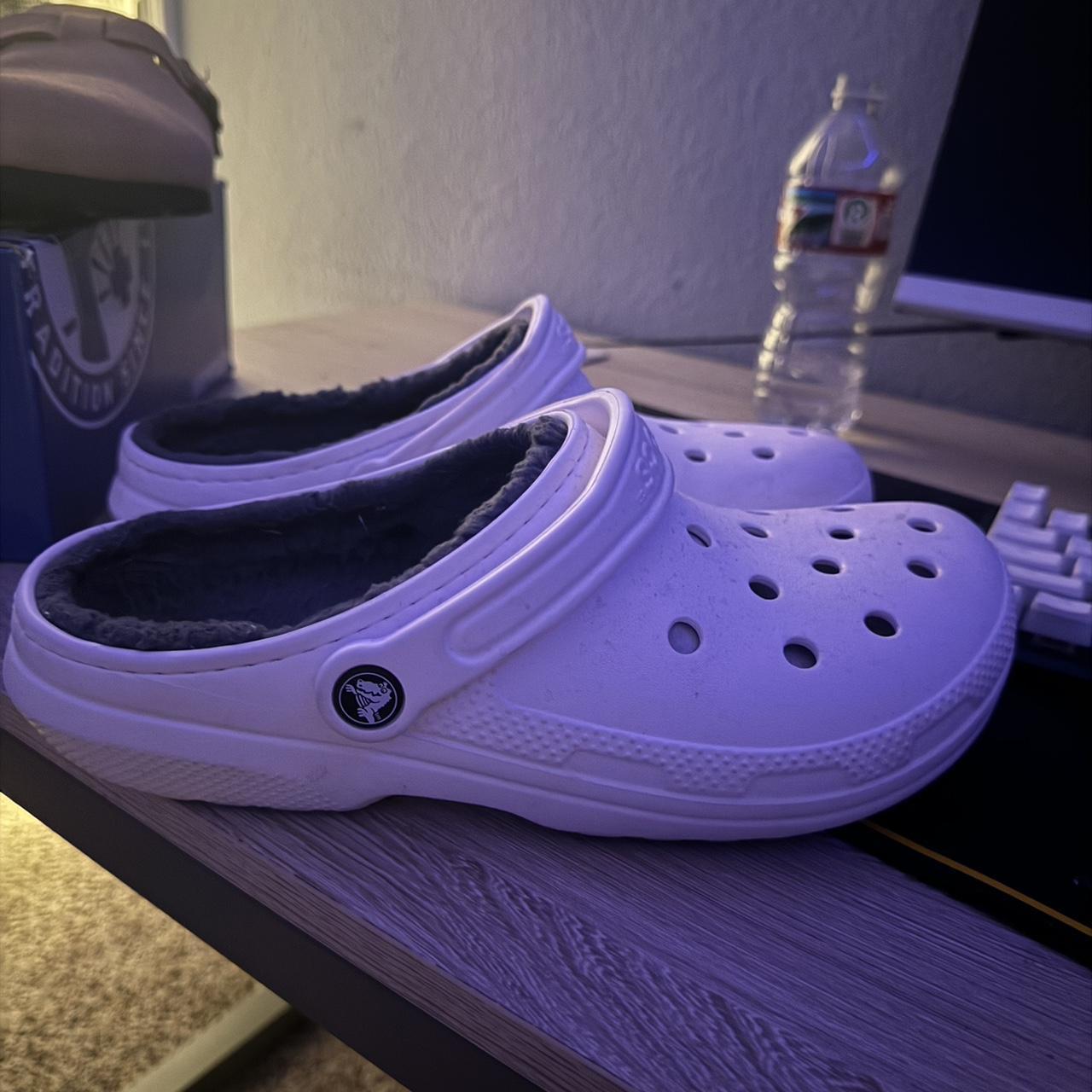 Size 8 Fluffy crocs worn twice - Depop