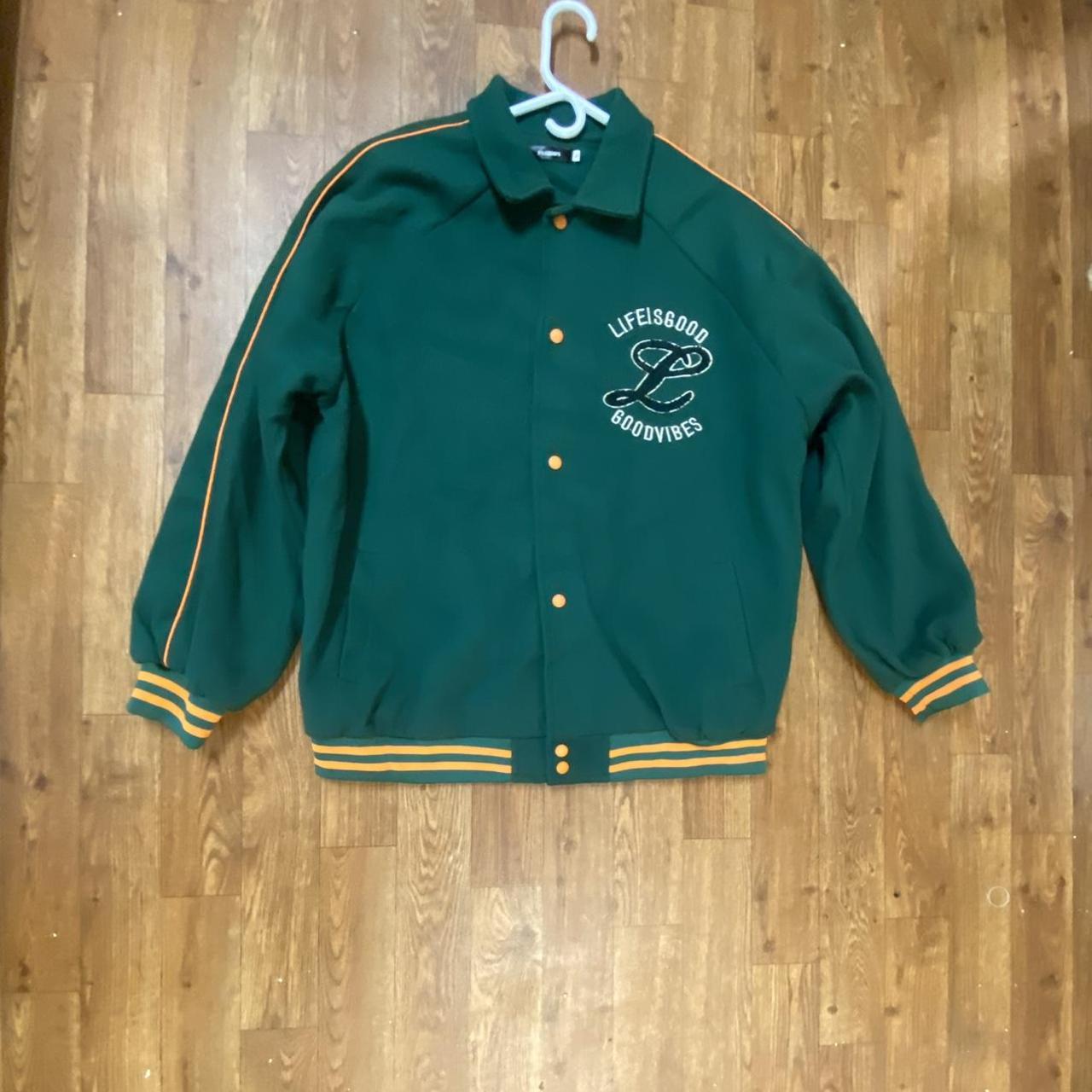 “Life is Good” Varsity jacket - Depop