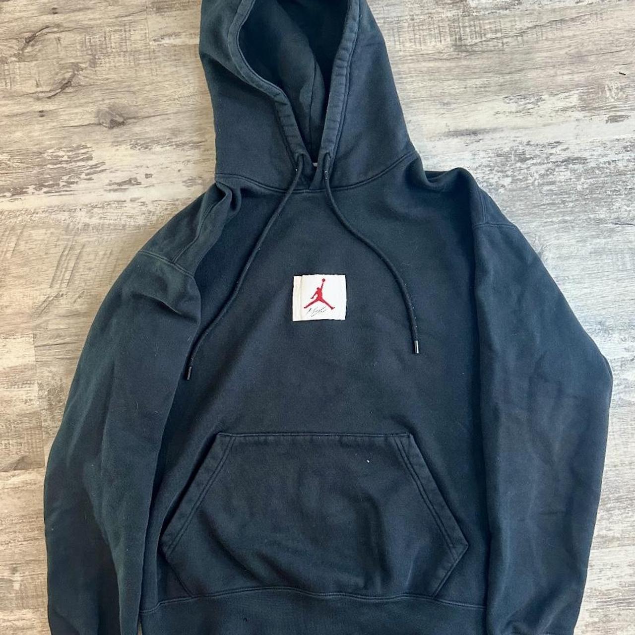 Air Jordan Flight Logo Patch Hoodie Rare Retro Black... - Depop