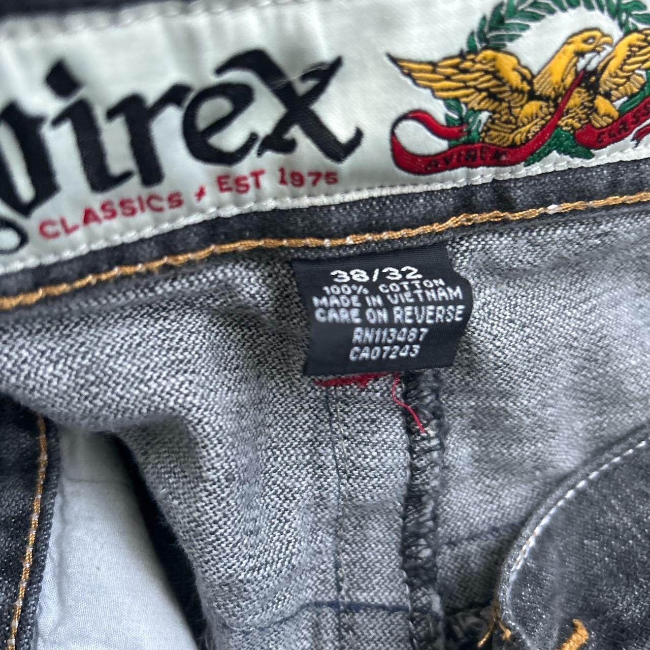 Avirex Dragon Embroidered Jeans light dark wash Y2K... - Depop