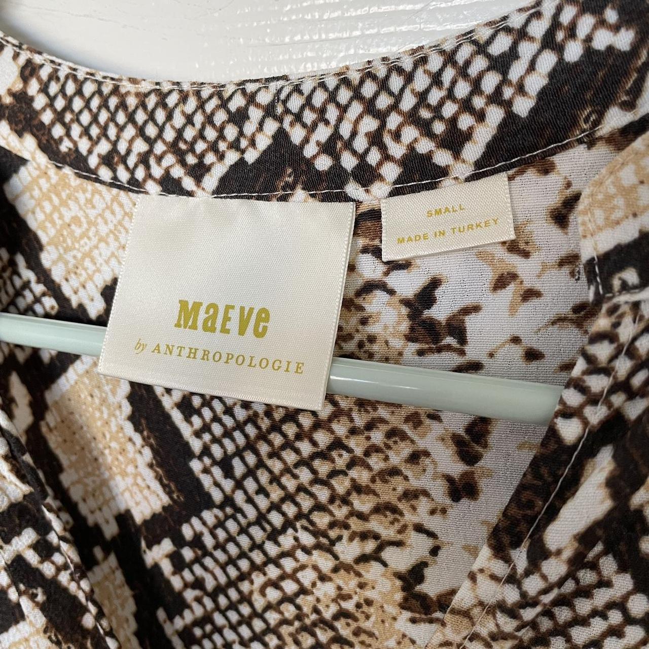 Anthropologie Maeve Snake Pattern Long Sleeve Dress... - Depop