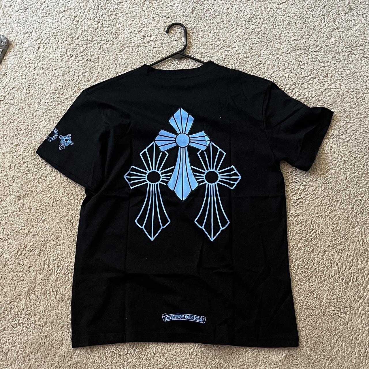 Blue Chrome hearts tee Size large Brand new - Depop