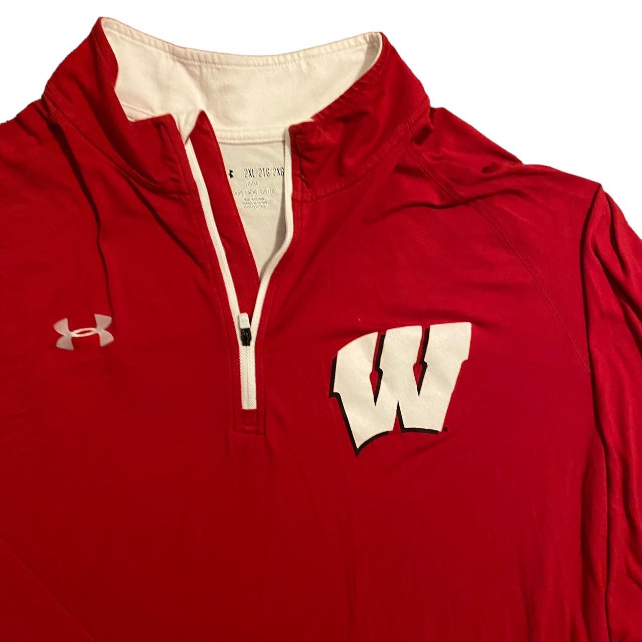 Wisconsin Badgers Quarter Zip size- adult XXL pit... - Depop