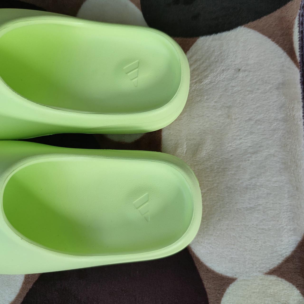 Adidas Yeezy Slide Glow Green Slide Size US6 Fit... - Depop