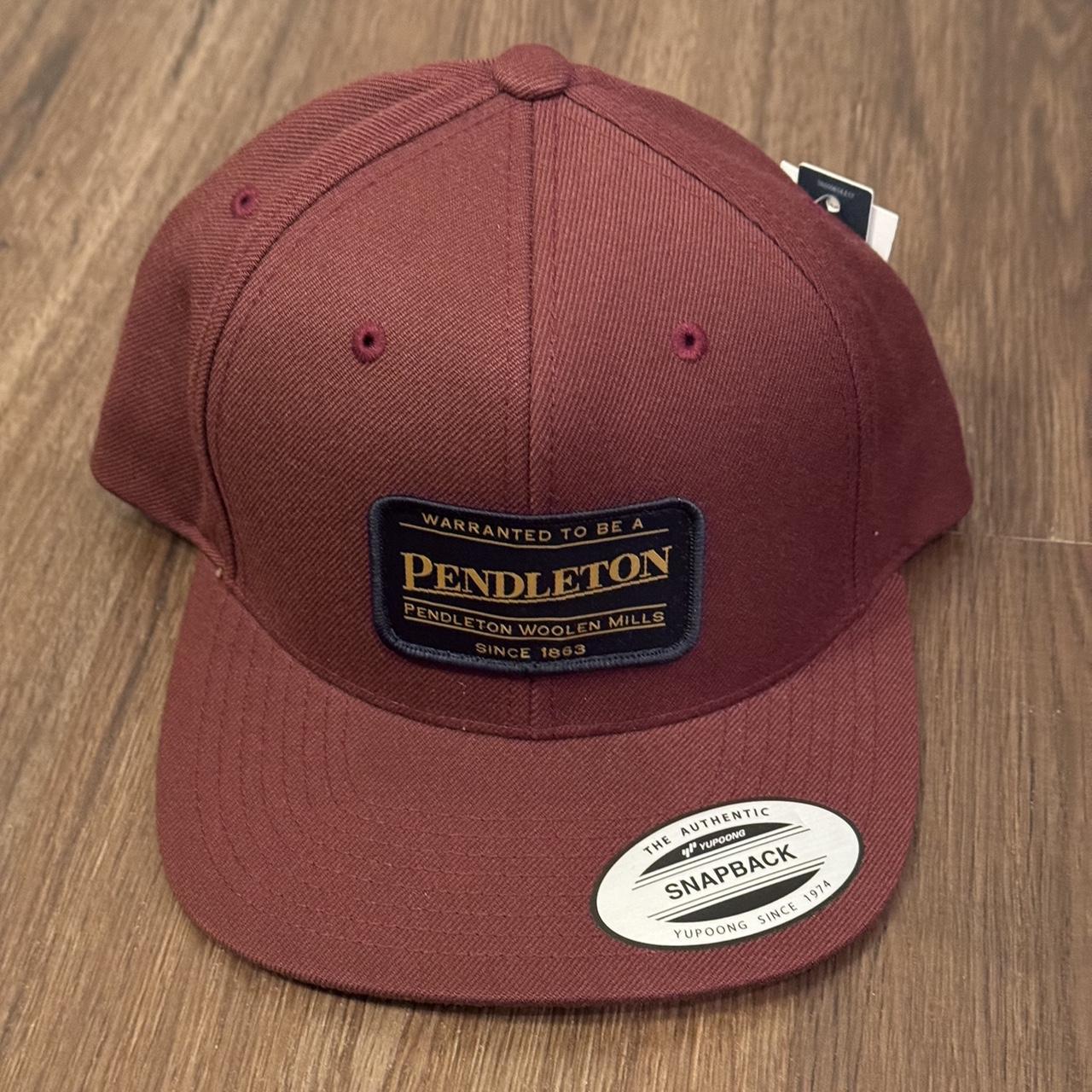 Pendleton Woolen Mills Snapback Hat Oregon Burgundy... - Depop