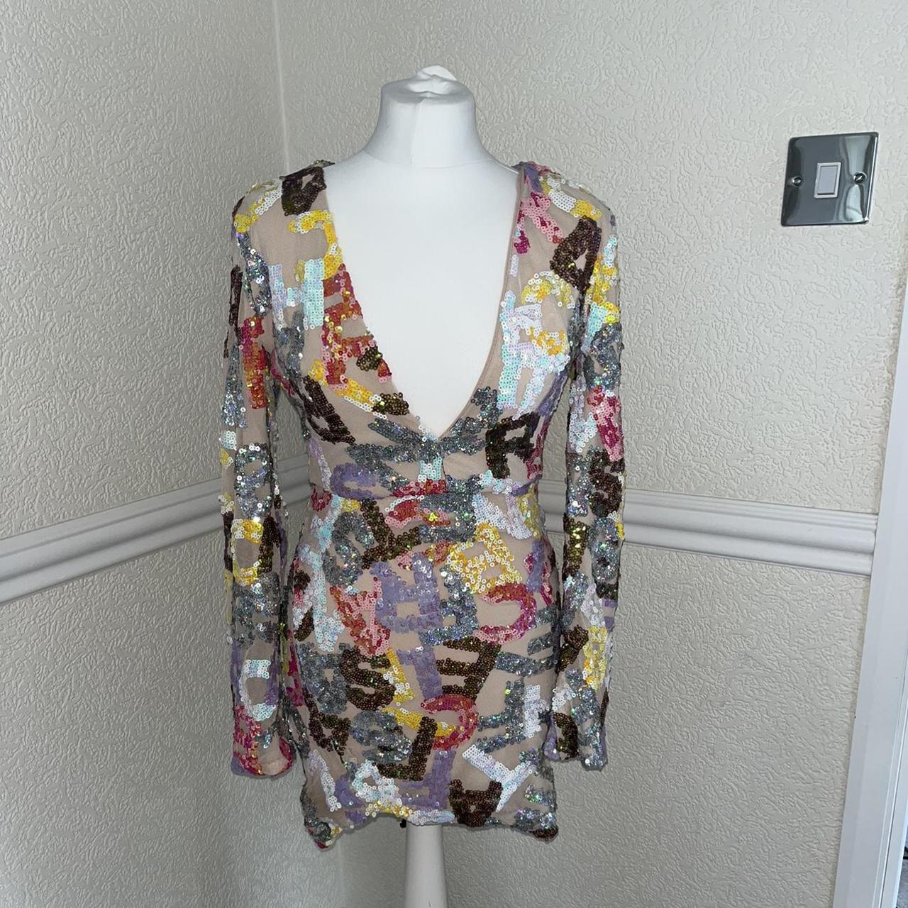 Beautiful alphabet dress worn once size 8-10... - Depop