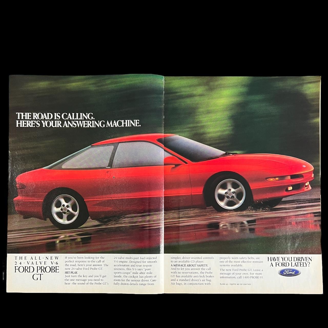 2 Page 1992 FORD PROBE GT Print Ad Jimmy Connors... - Depop