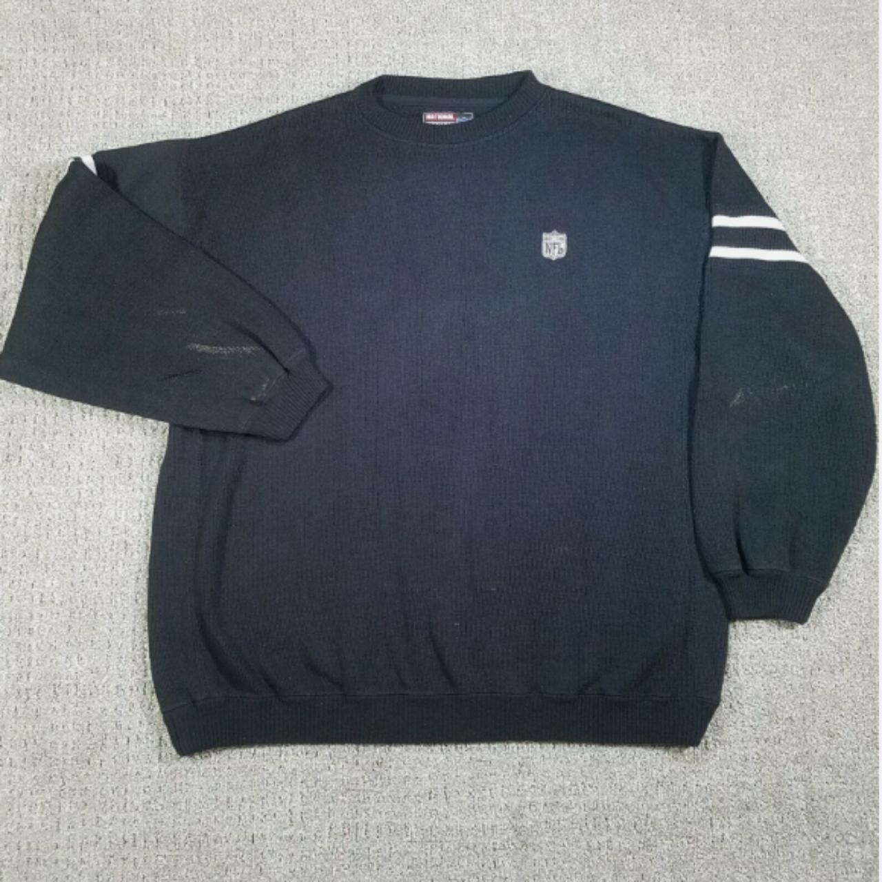 Vintage NFL Sweater Mens 2XL Black Long Sleeve... - Depop