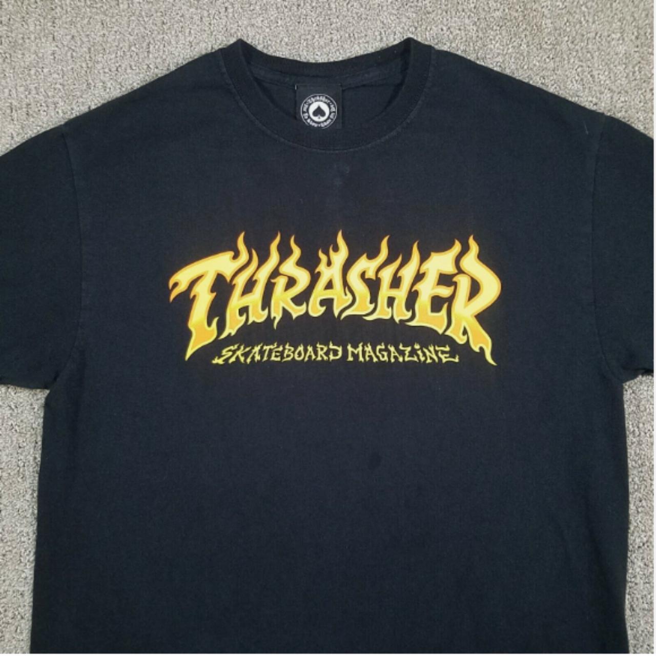 THRASHER Shirt Mens Medium Black Skateboarding... - Depop