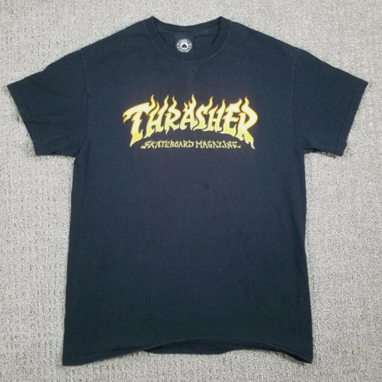 THRASHER Shirt Mens Medium Black Skateboarding... - Depop