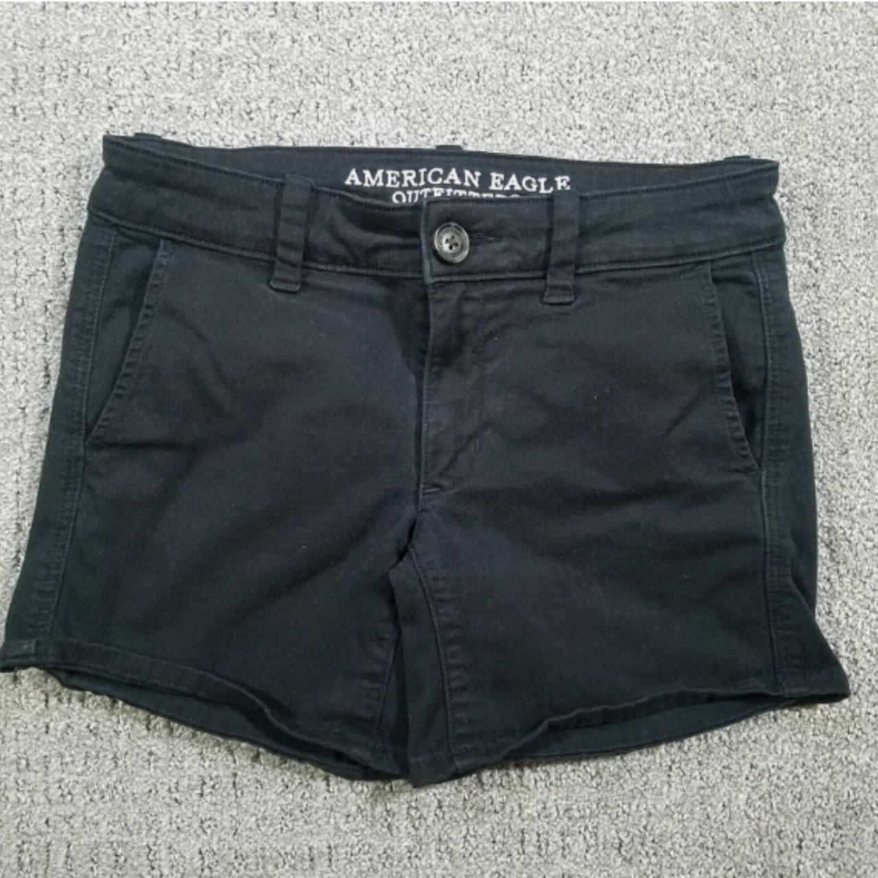 AMERICAN EAGLE Shorts Womens size 0 Black Midi AEO... - Depop