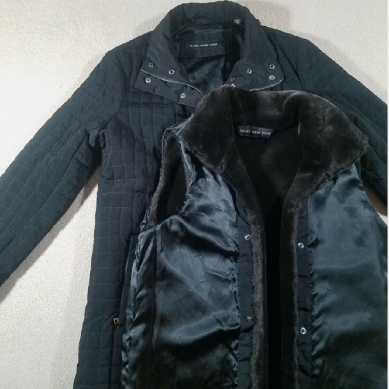 MARC NEW YORK Jacket Womens XS Black Quilted Long... - Depop
