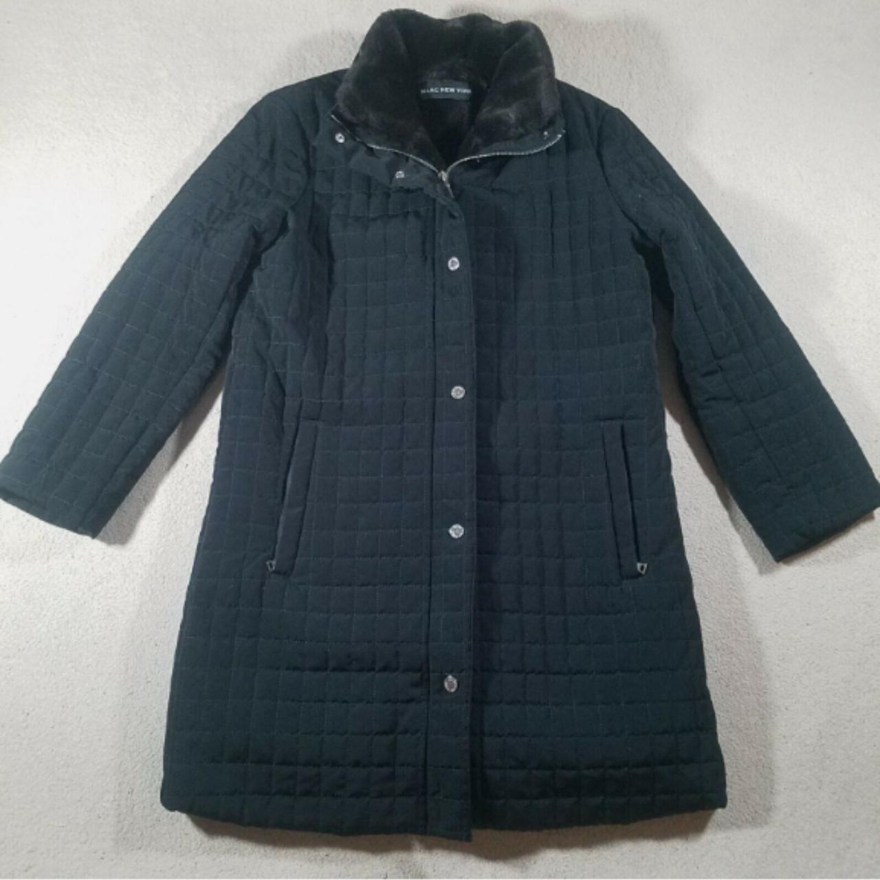 MARC NEW YORK Jacket Womens XS Black Quilted Long... - Depop
