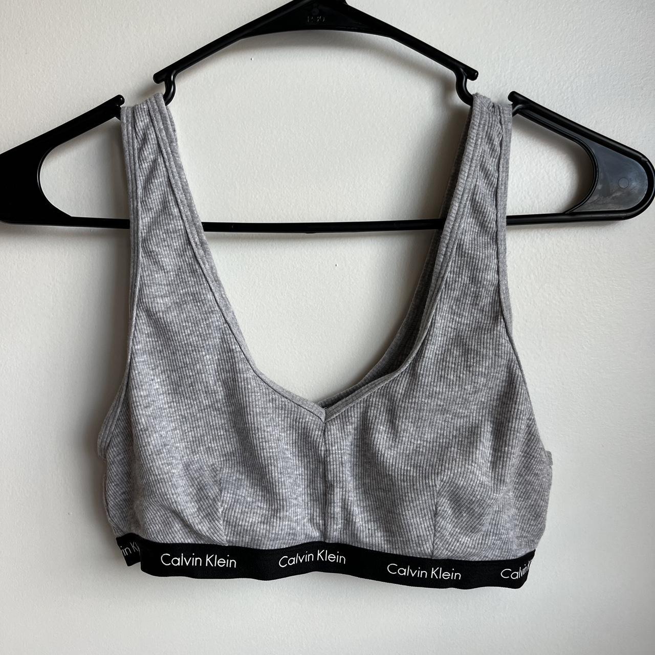 Calvin Klein gray bralette. Size small but can fit a... - Depop