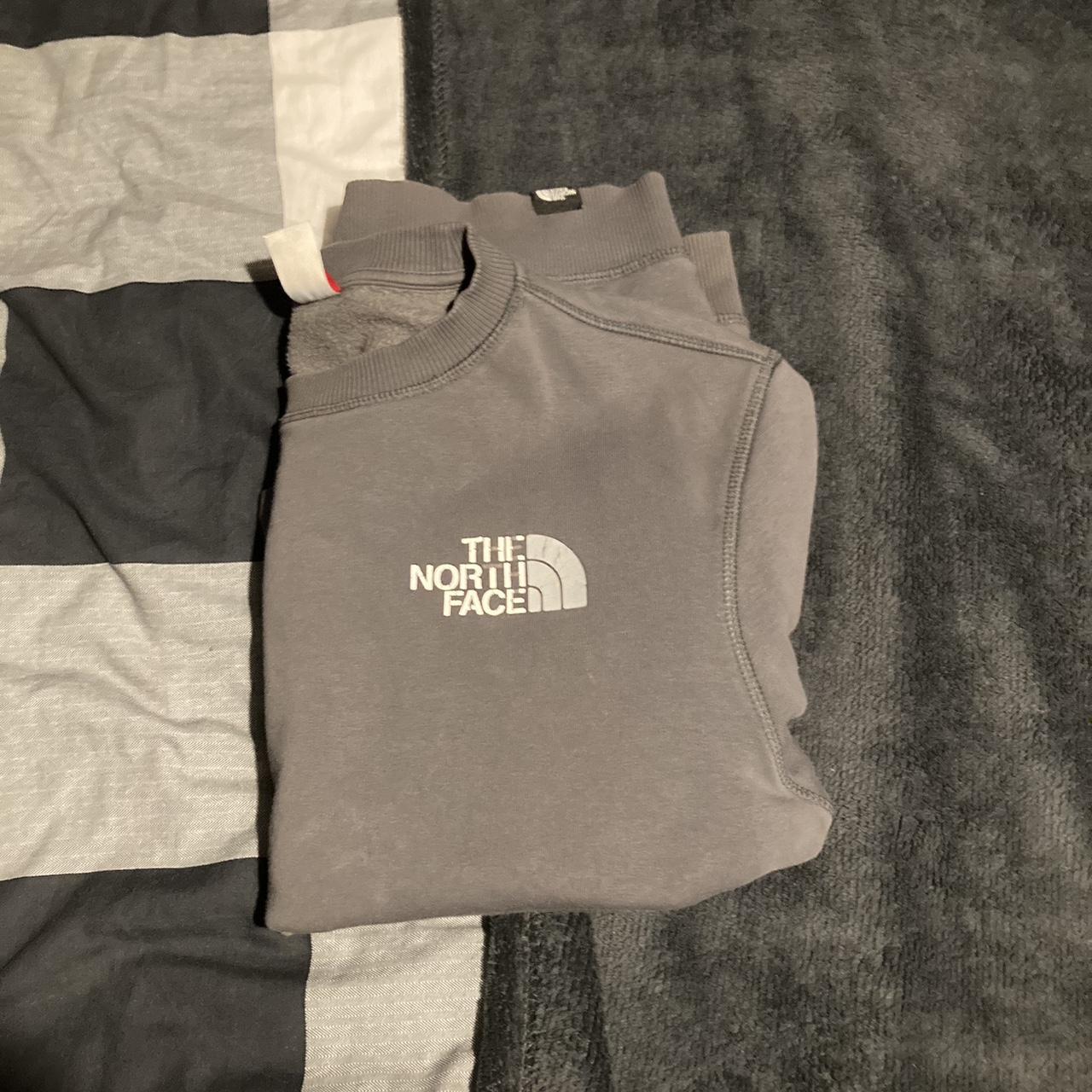 Grey north face sweatshirt Mens small Good condition - Depop