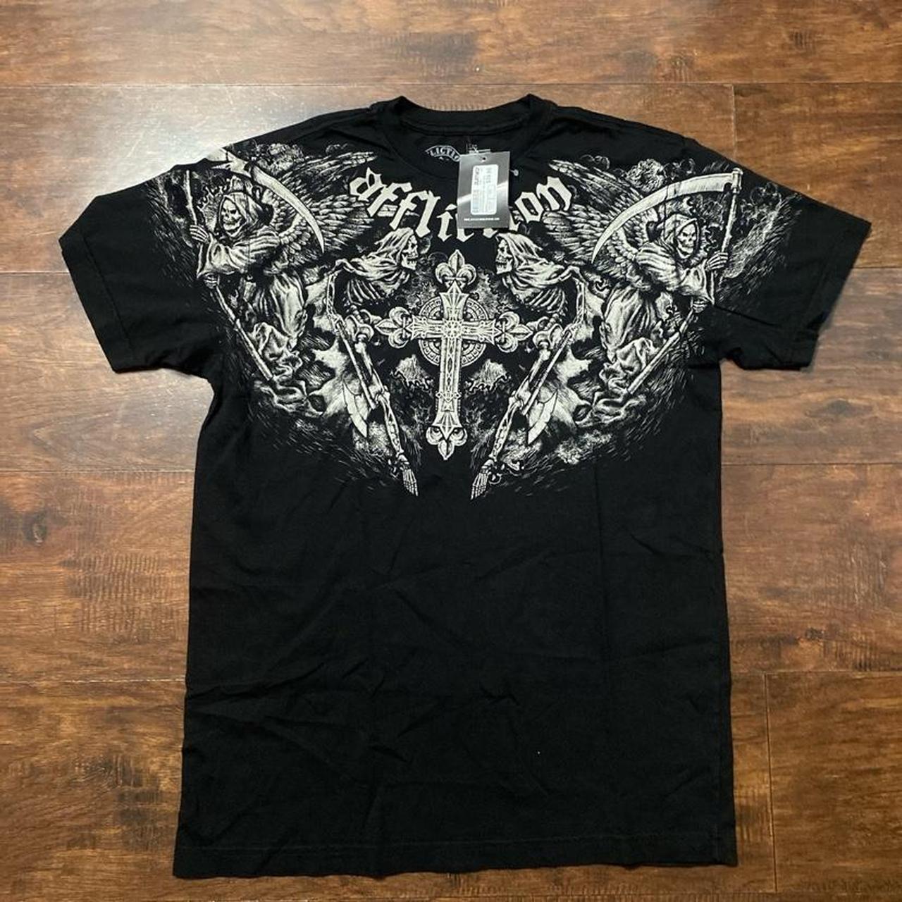Brand new affliction shirt with tag. Size Xl. Black... - Depop