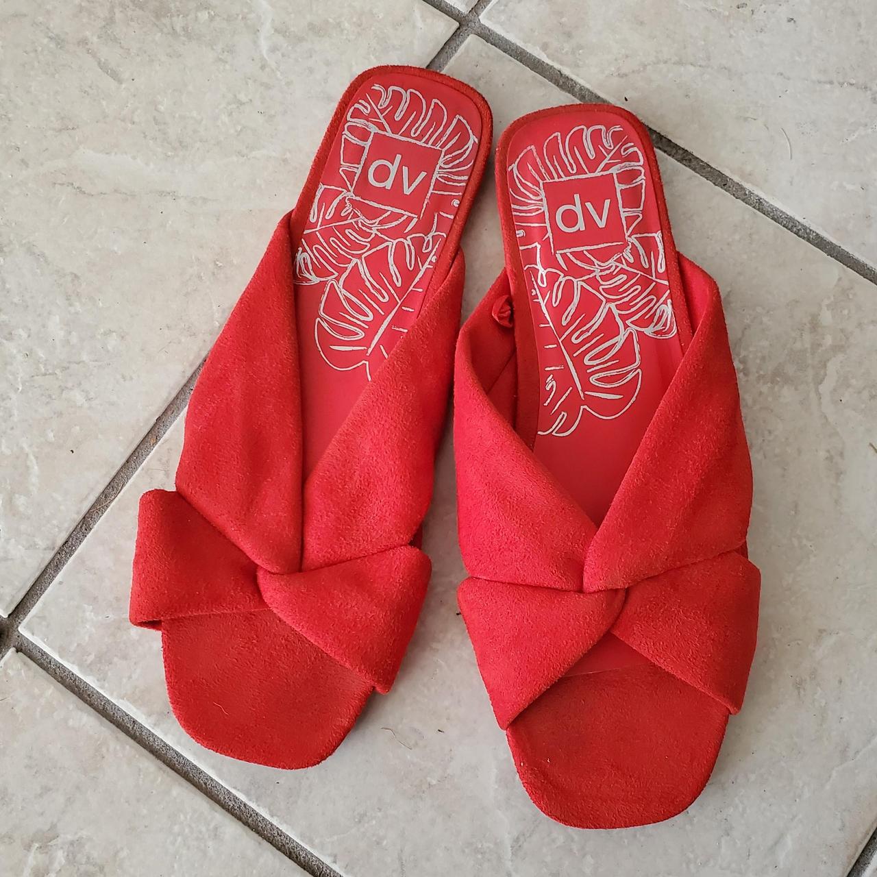 DV Dolce Vita Red Sandal Slides Worn once, size... - Depop