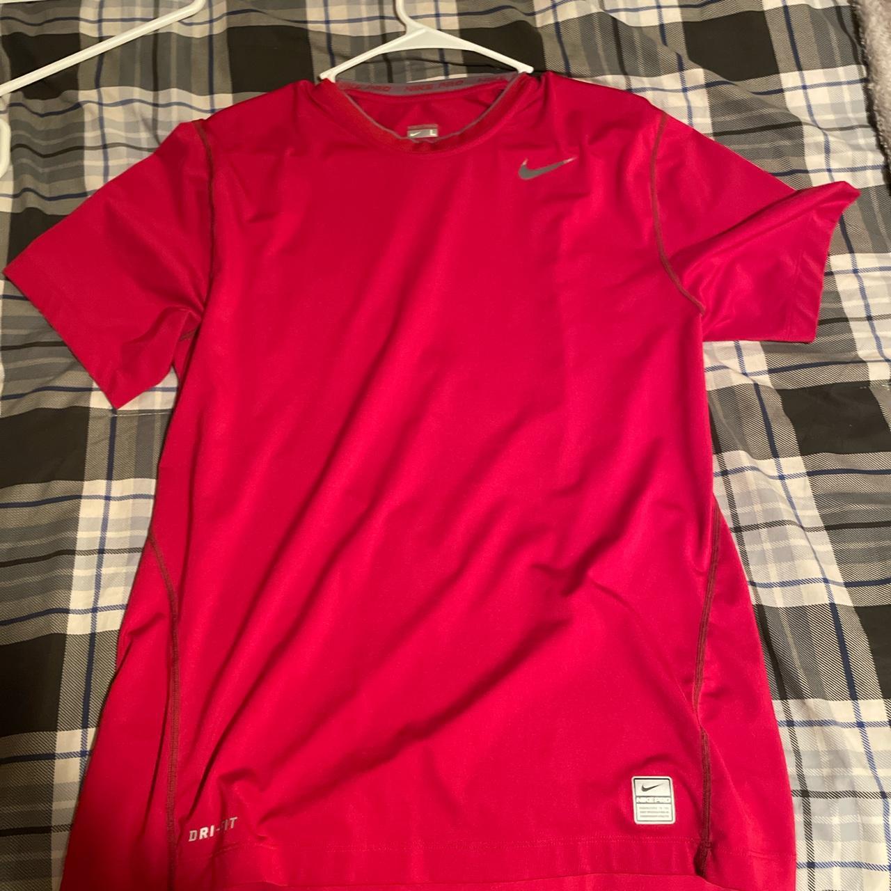 Red Nike pro training shirt - Depop