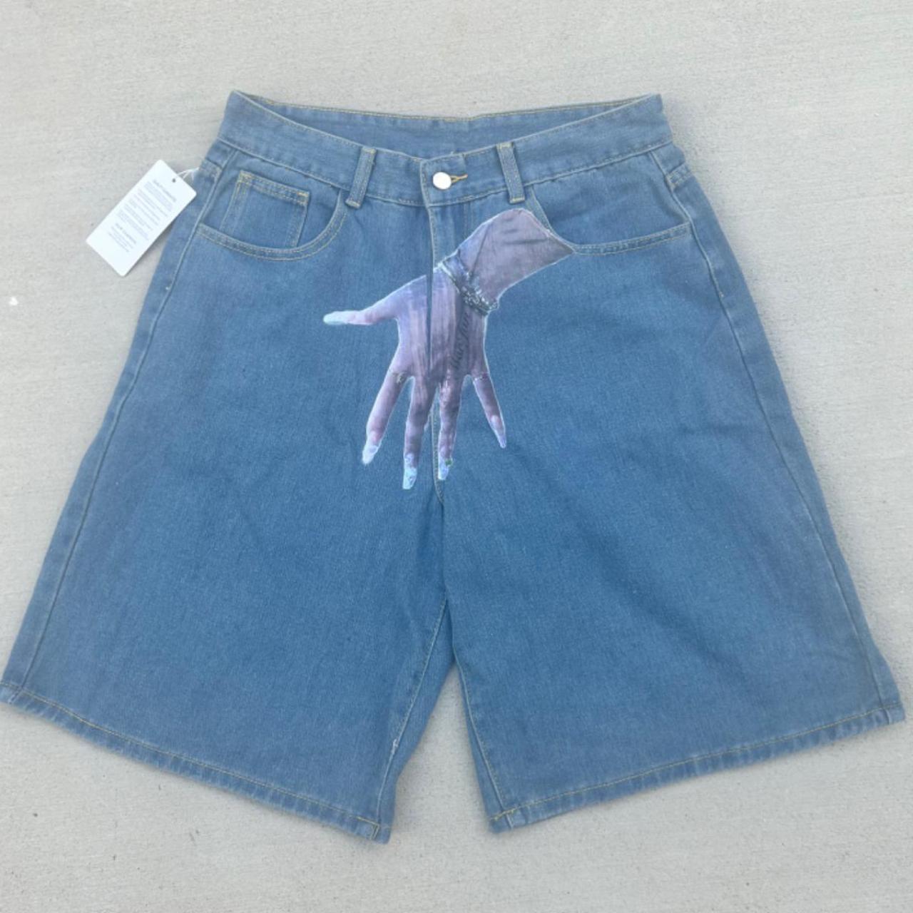 Jorts with hand print - Depop
