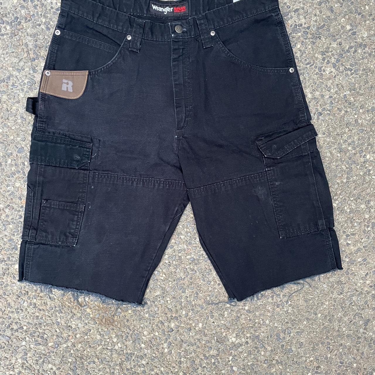 Black cargo cut right jorts ️ Clean cut rigg jorts... - Depop