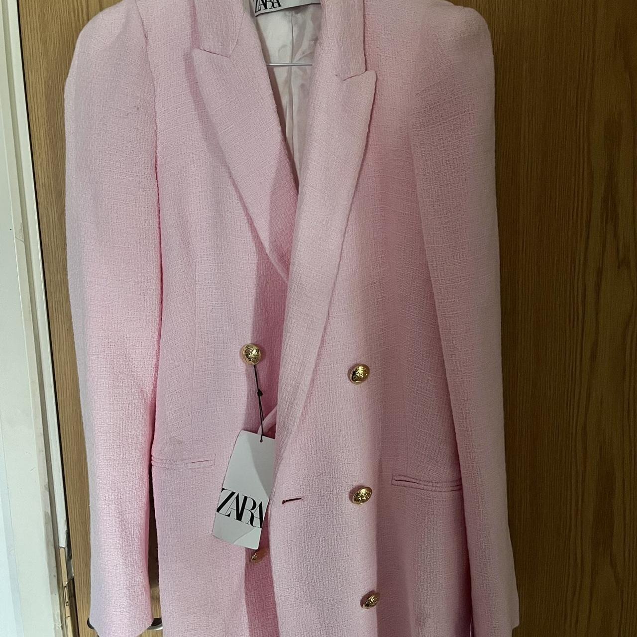 Pink Zara blazer (shoulder pads have been taken... | Depop