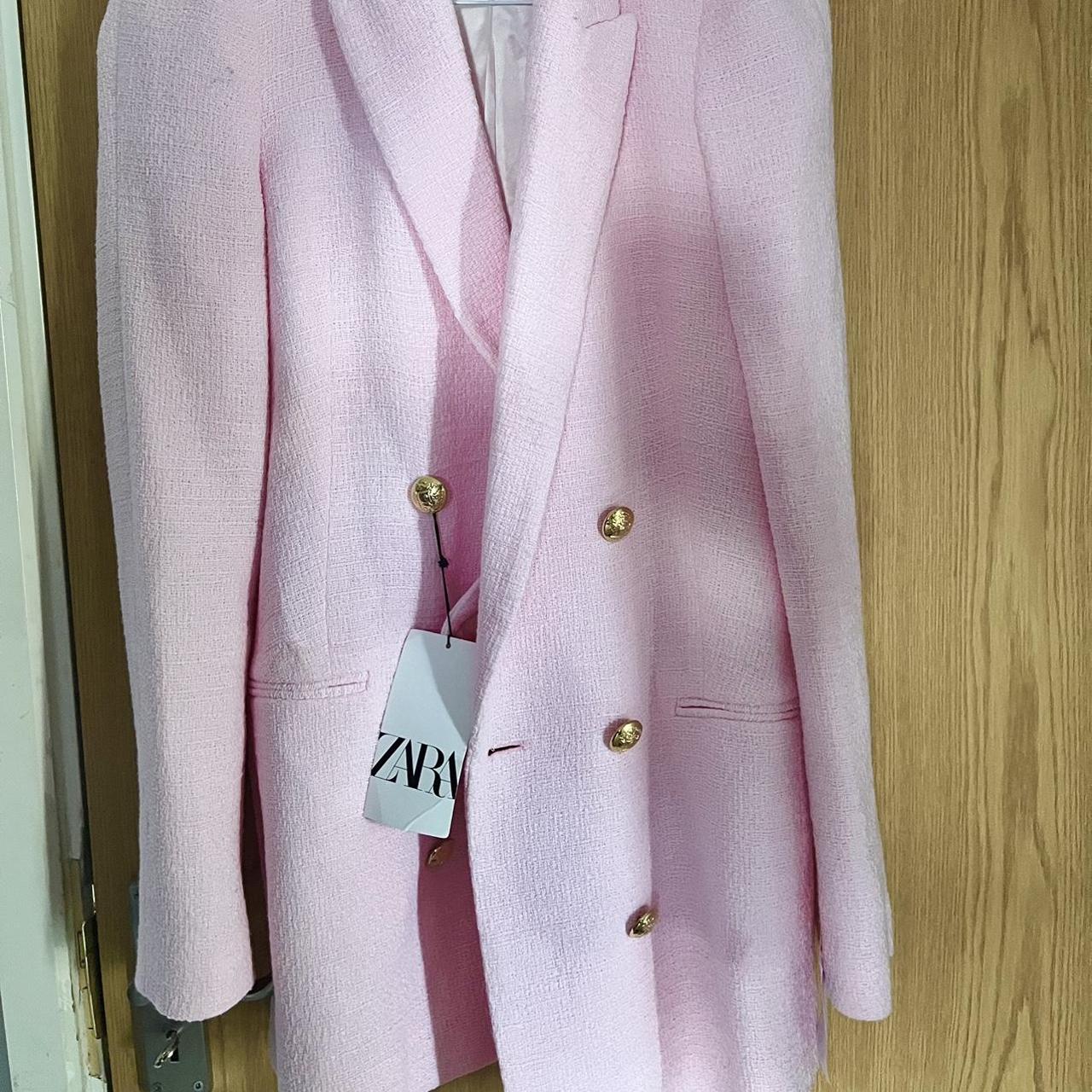 Pink Zara blazer (shoulder pads have been taken... | Depop