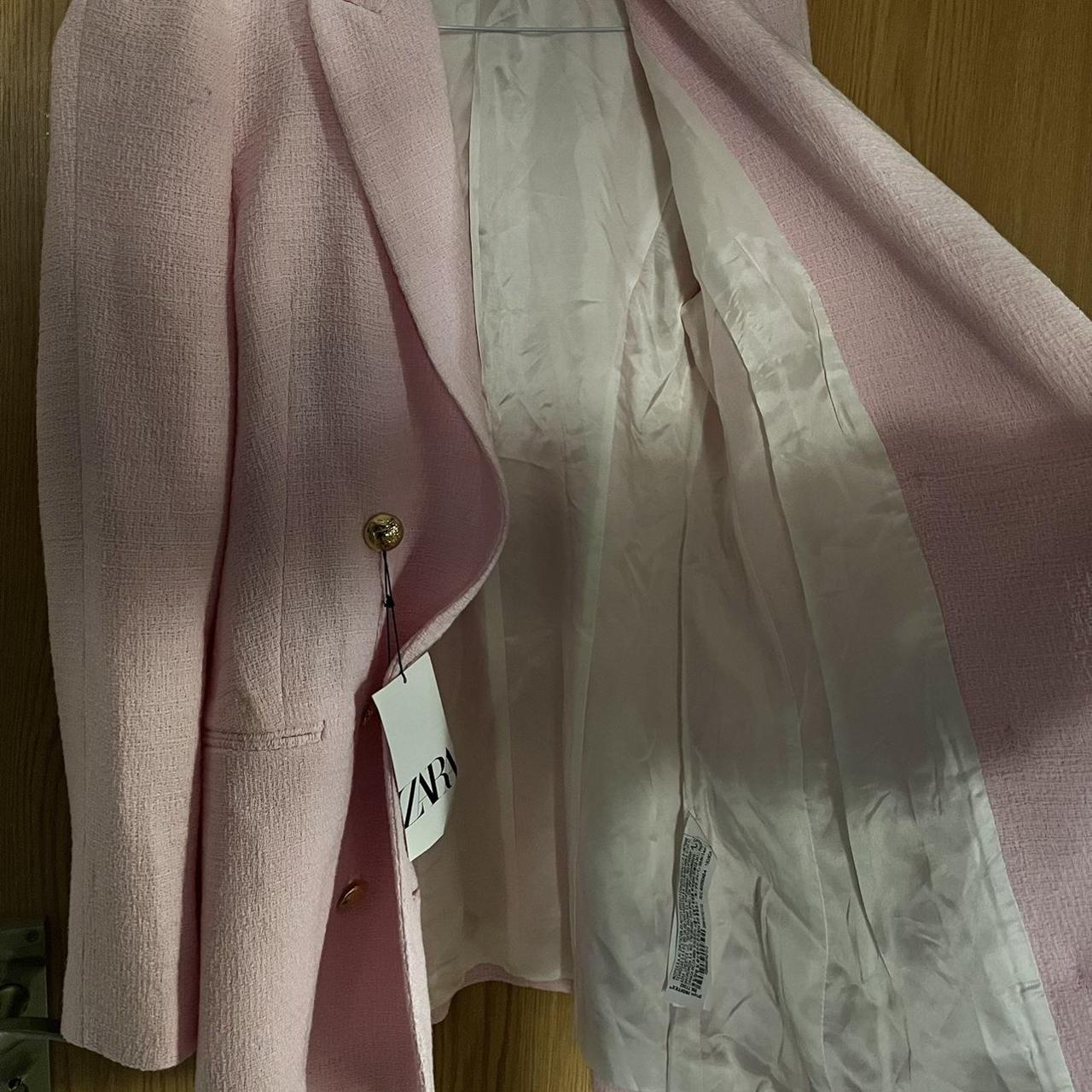 Pink Zara blazer (shoulder pads have been taken... | Depop