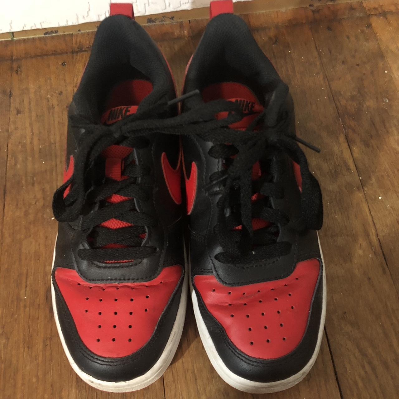 4.5 Youth Red and Black Nike low dunks | size 6... - Depop