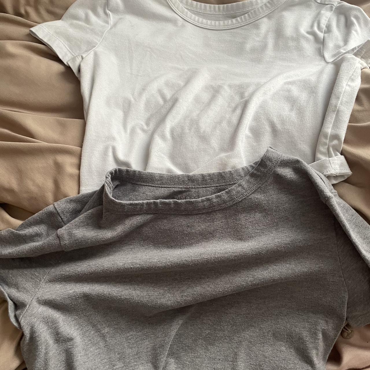 wild fable white and grey crop tee bundle size m - Depop