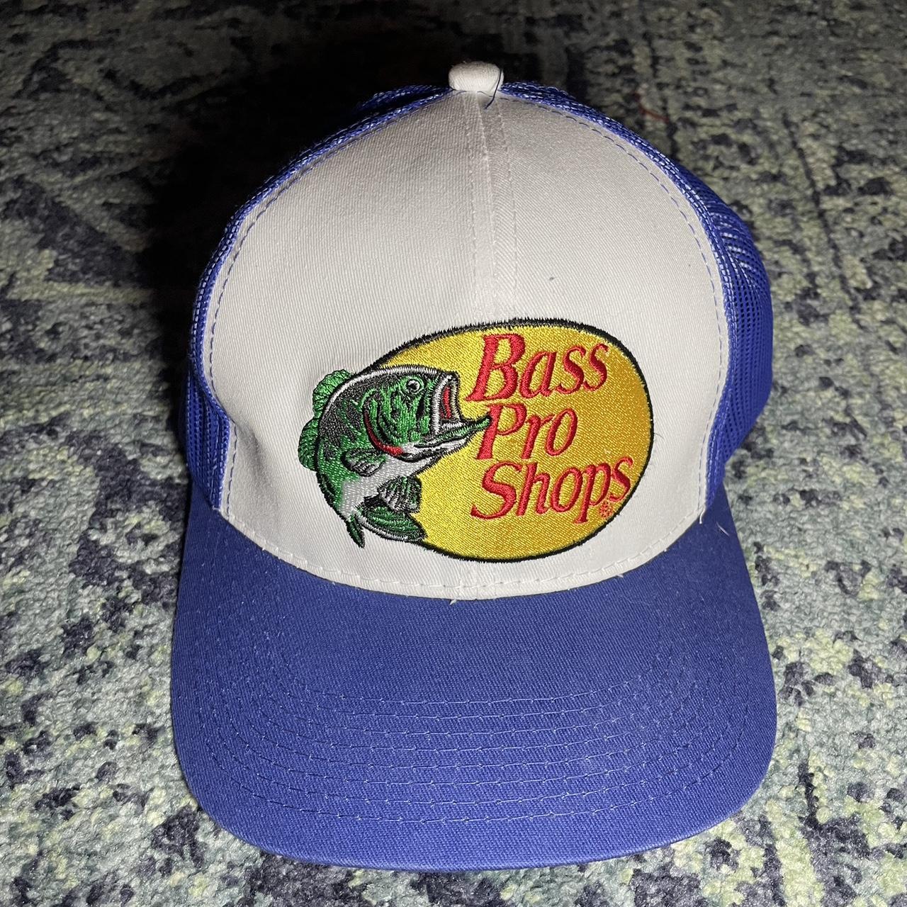 Blue and white vintage bass pro hat amazing... - Depop