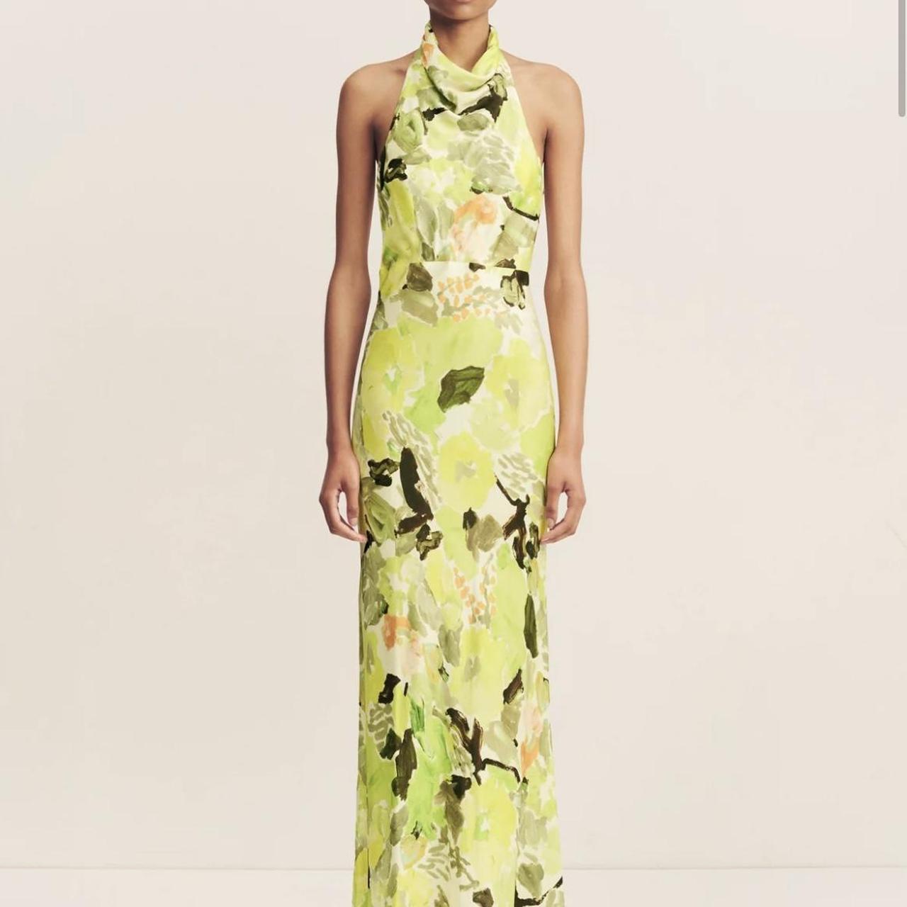 Shona Joy Middleton High Cowl Open Back Halter maxi... | Depop