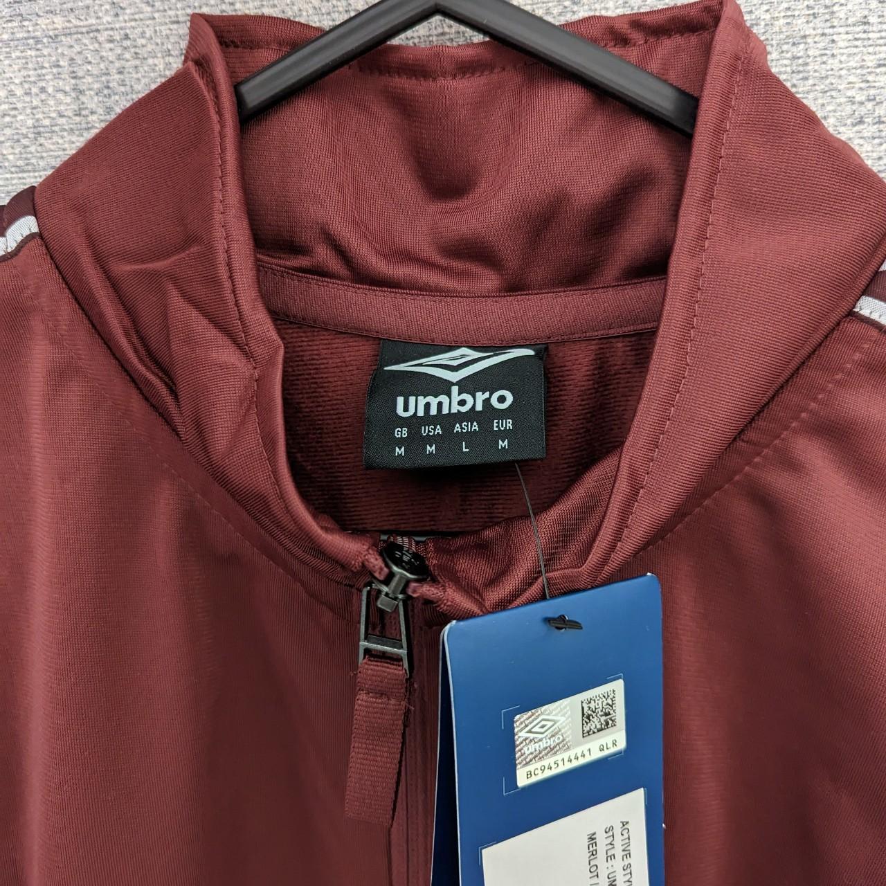 *NEW* Umbro Retro Zip Jacket Maroon and White... - Depop