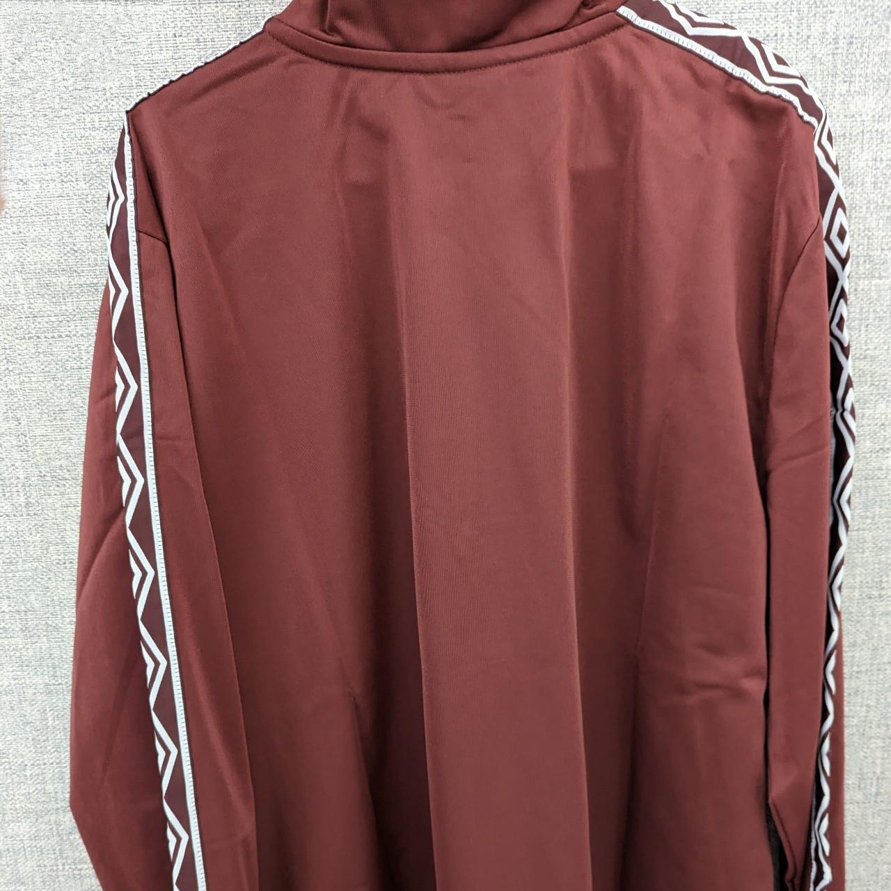 *NEW* Umbro Retro Zip Jacket Maroon and White... - Depop