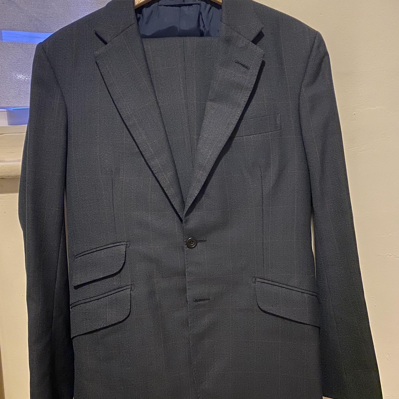 Chris Kerr Bespoke Suit in Blue Tweed Worsted Chest... - Depop