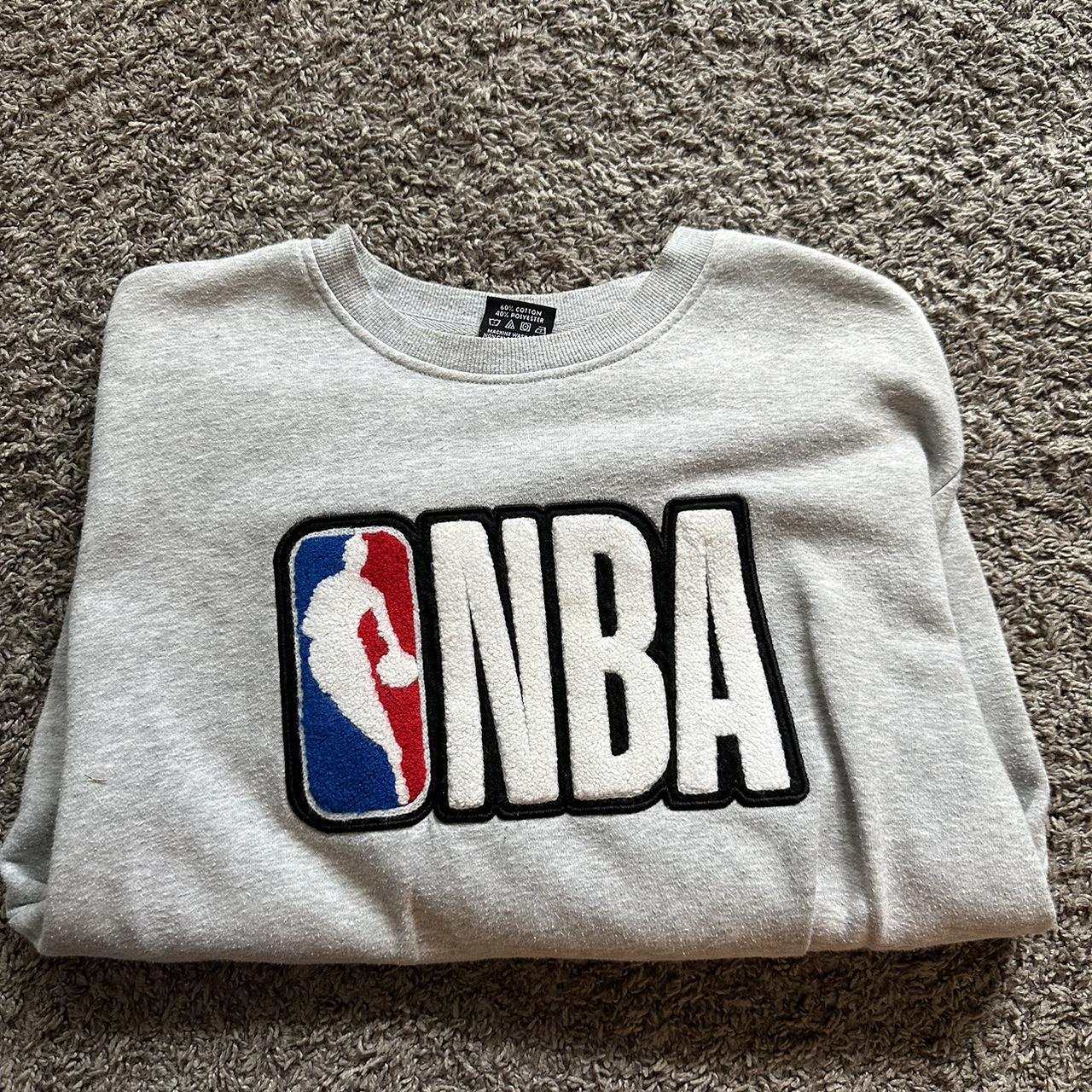 NBA Grey Crewneck Size Medium - Depop