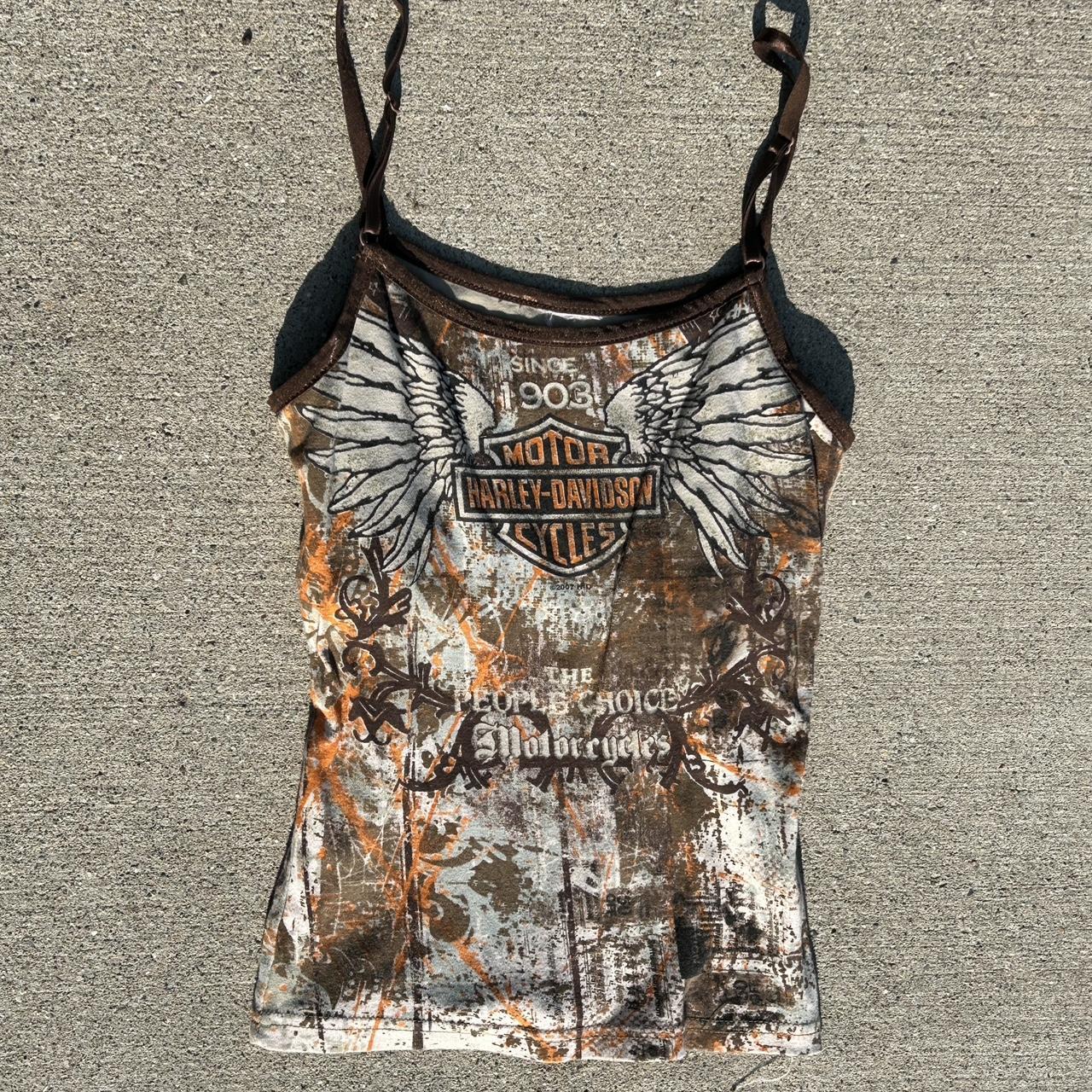 Harley Davidson tank top Adjustable straps and... - Depop
