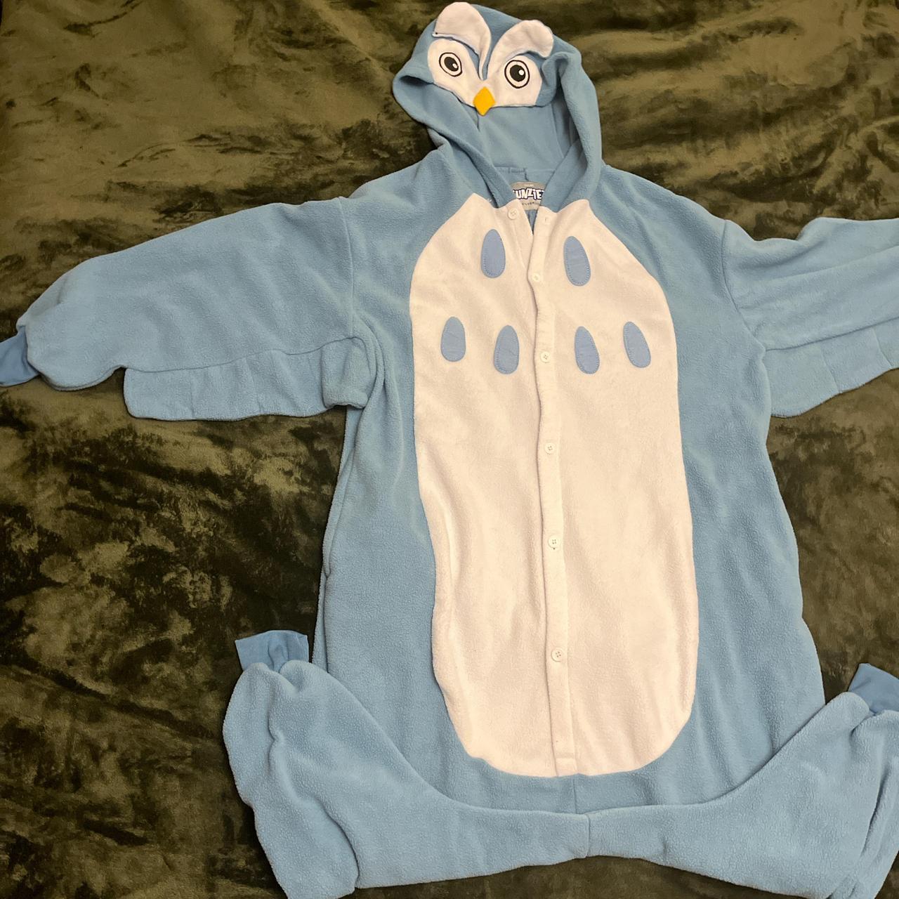owl onsie blue worn once that my uncle gave me and... | Depop