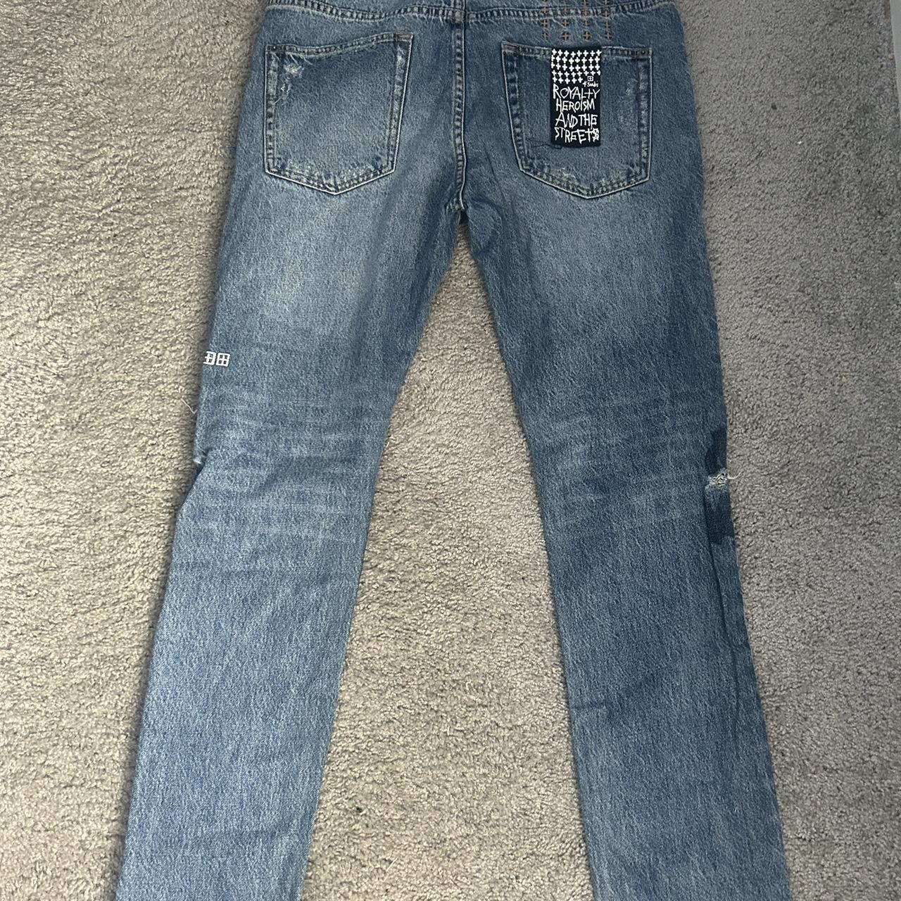 Blue Ripped Ksubi Jeans Size 34 - Depop
