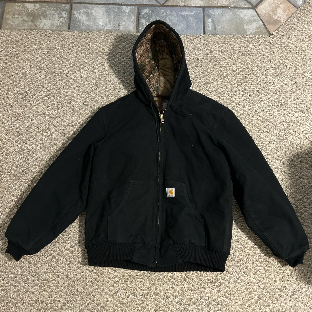 Carhartt Hooded Jacket Medium Black Huntsman... - Depop