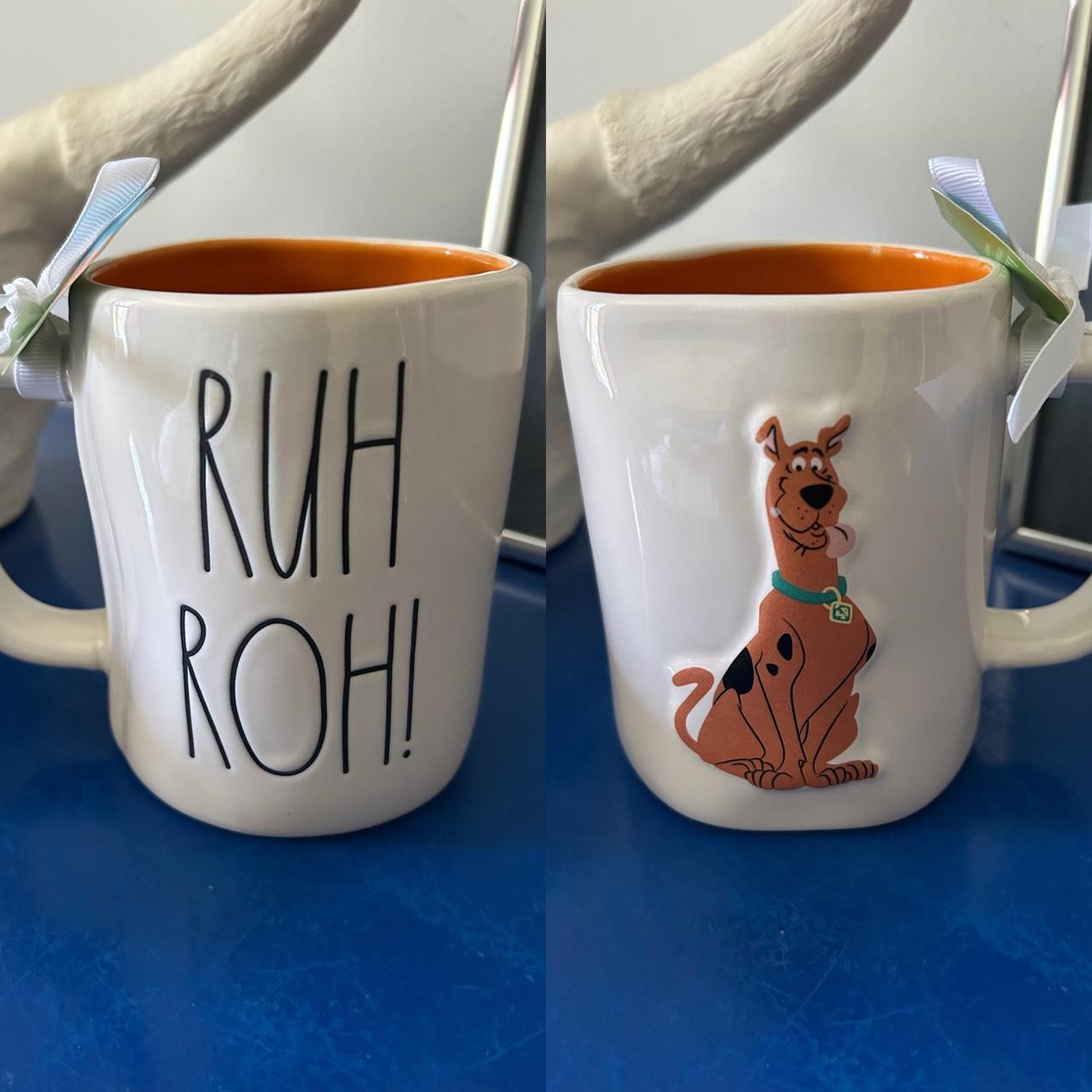 Rae Dunn Scooby Doo Ruh Roh Double Sided Mug White... - Depop