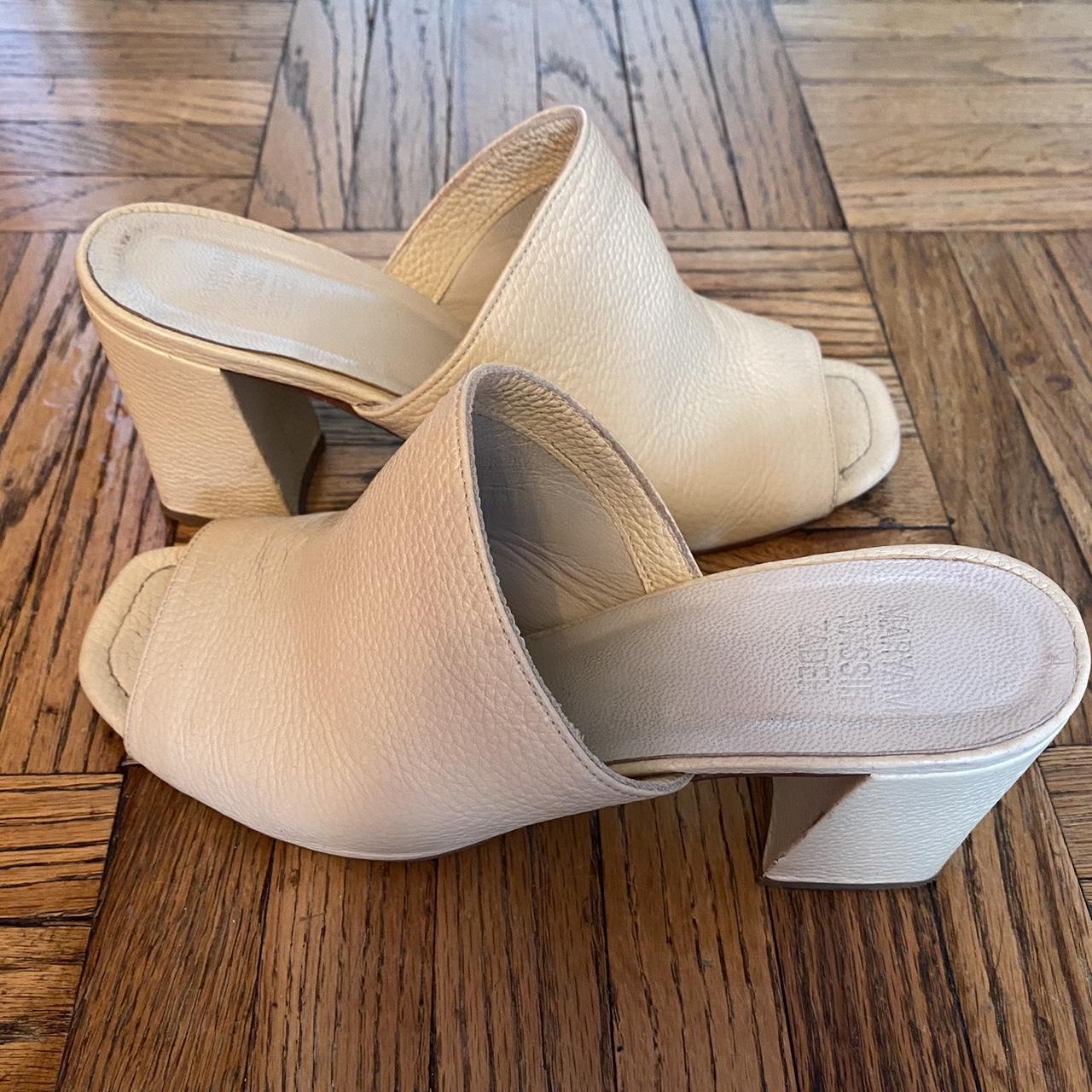Maryam Nassir Zadeh Women's Cream Mules | Depop